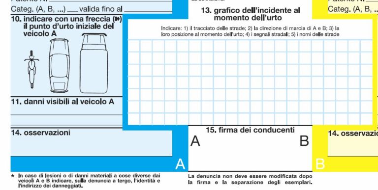 Modello CAI assicurazione o Cid constatazione amichevole scarica il pdf